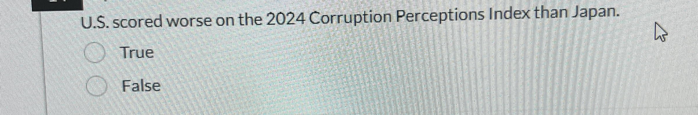 Solved U.S. ﻿scored worse on the 2024 ﻿Corruption | Chegg.com