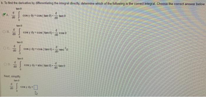 Solved b. To find the derivative by differentiating the | Chegg.com