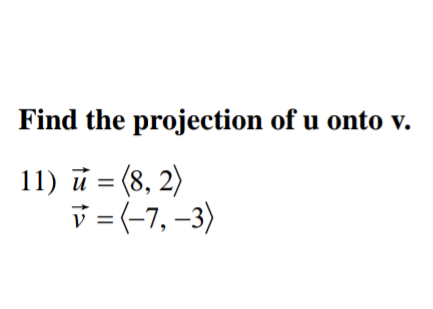 Solved Find the projection of u ﻿onto | Chegg.com