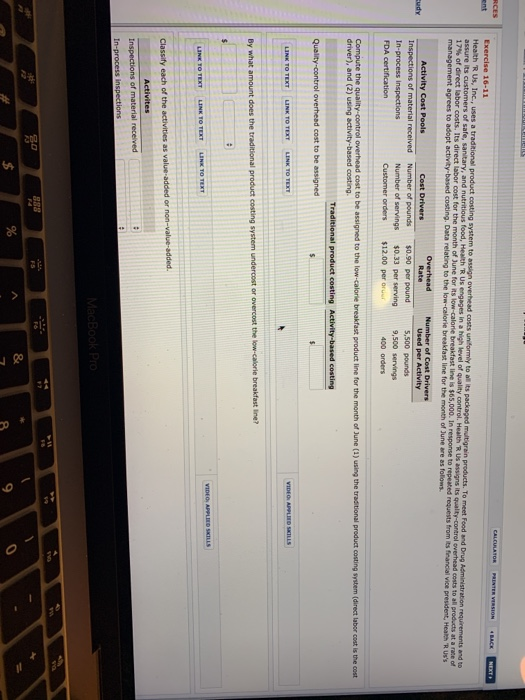 Solved RCES CALCULATOR INTER VERSION BACK Exercise 16-11 | Chegg.com