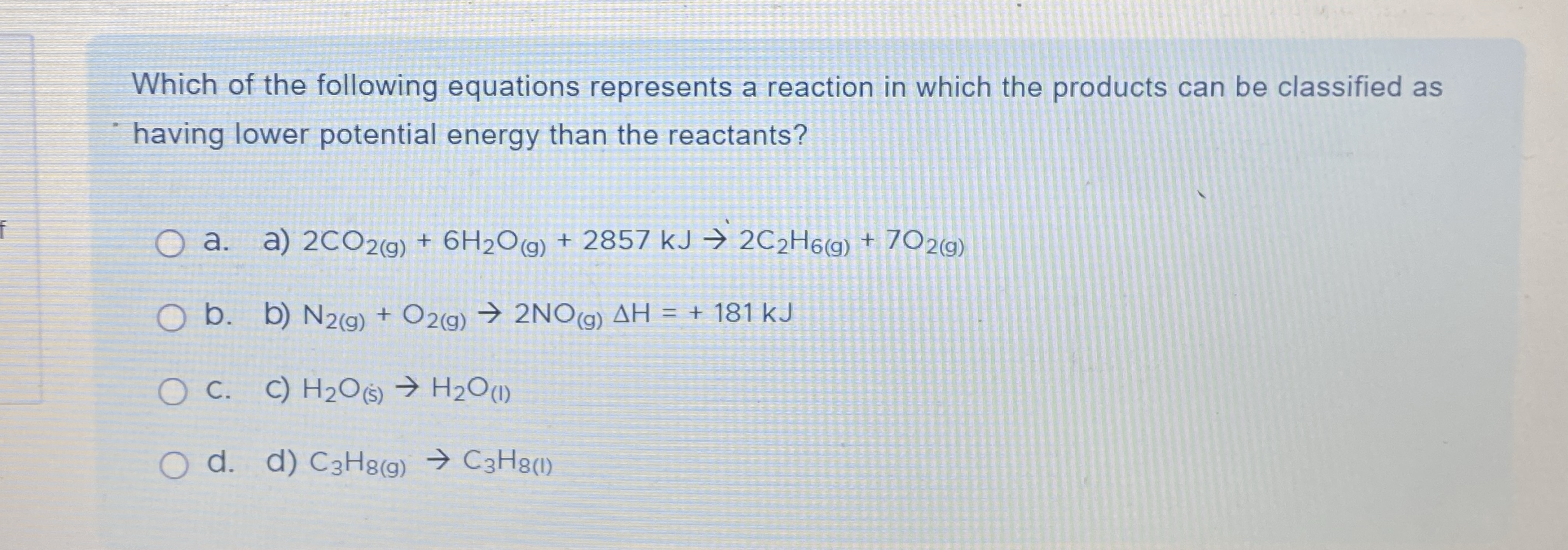 Solved Which of the following equations represents a | Chegg.com