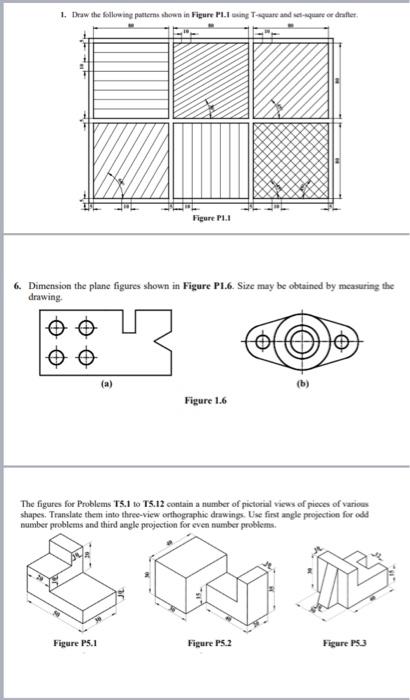 Solved 6. Dimension the plane figures shown in Figure P1.6. | Chegg.com