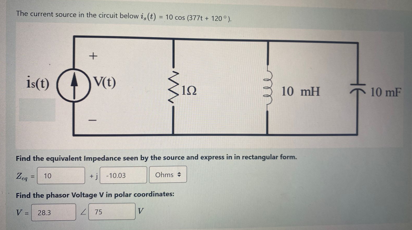 Solved The current source in the circuit below | Chegg.com