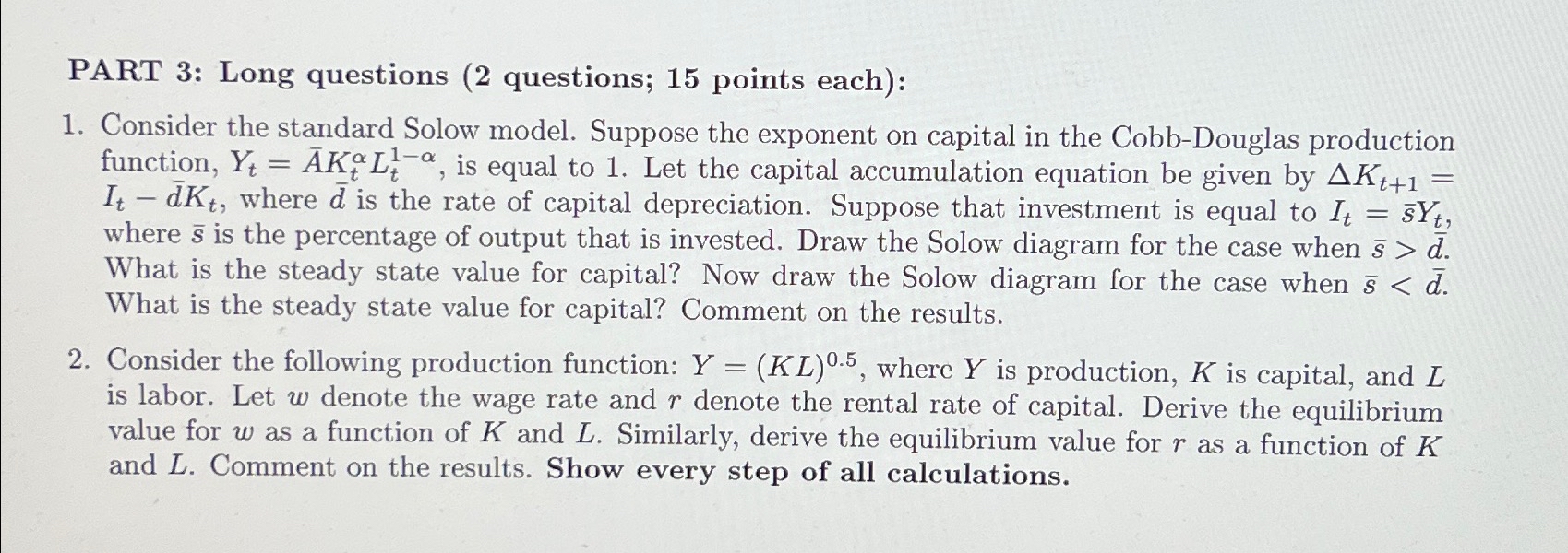 Solved PART 3: Long questions (2 ﻿questions; 15 ﻿points | Chegg.com