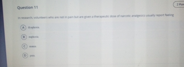 Solved Question 11in research voluteers who are not in pan | Chegg.com
