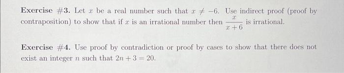 Solved Exercise #3. Let x be a real number such that x =−6. | Chegg.com