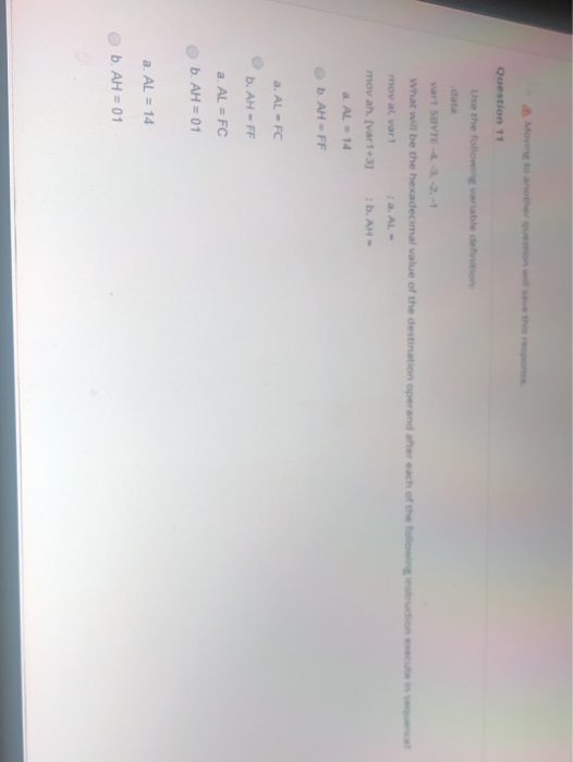 Solved Question 11 Use the following variable definitions | Chegg.com
