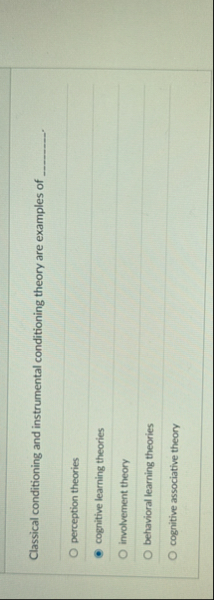 Solved Classical conditioning and instrumental conditioning | Chegg.com