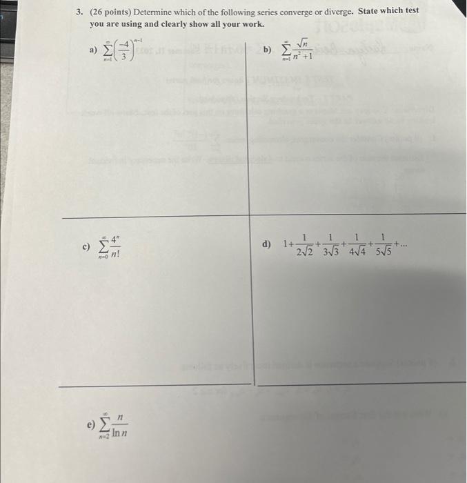 Solved 3. (26 points) Determine which of the following | Chegg.com