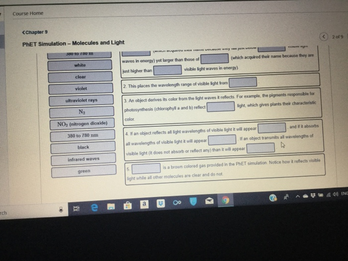 Solved Course Home In the PhET simulation window, click on | Chegg.com