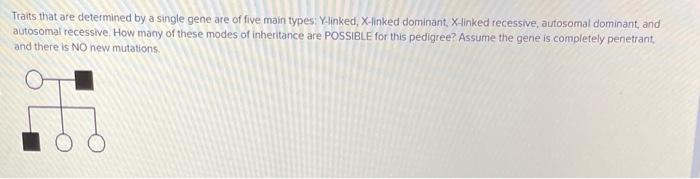 Solved Traits that are determined by a single gene are of | Chegg.com