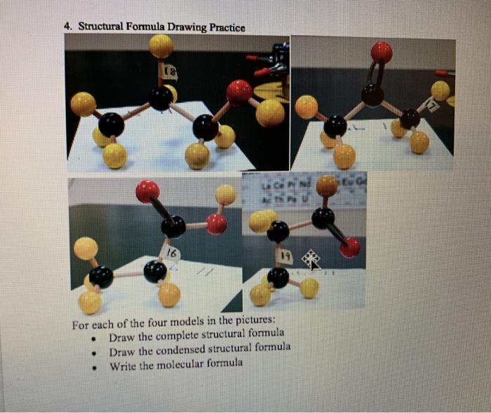 Solved 4. Structural Formula Drawing Practice 18 uc Euc 16 | Chegg.com