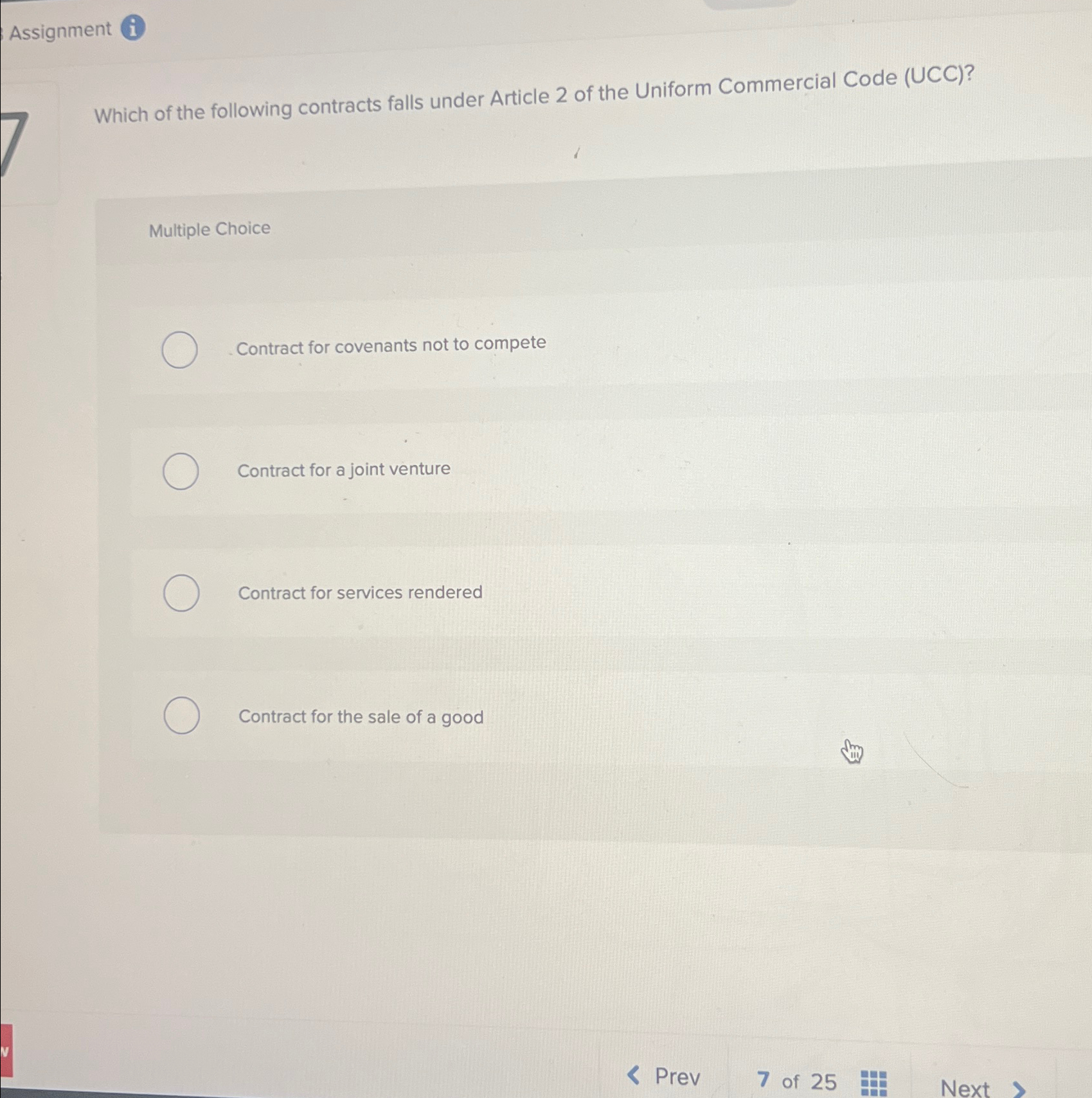 Solved AssignmentiWhich of the following contracts falls | Chegg.com