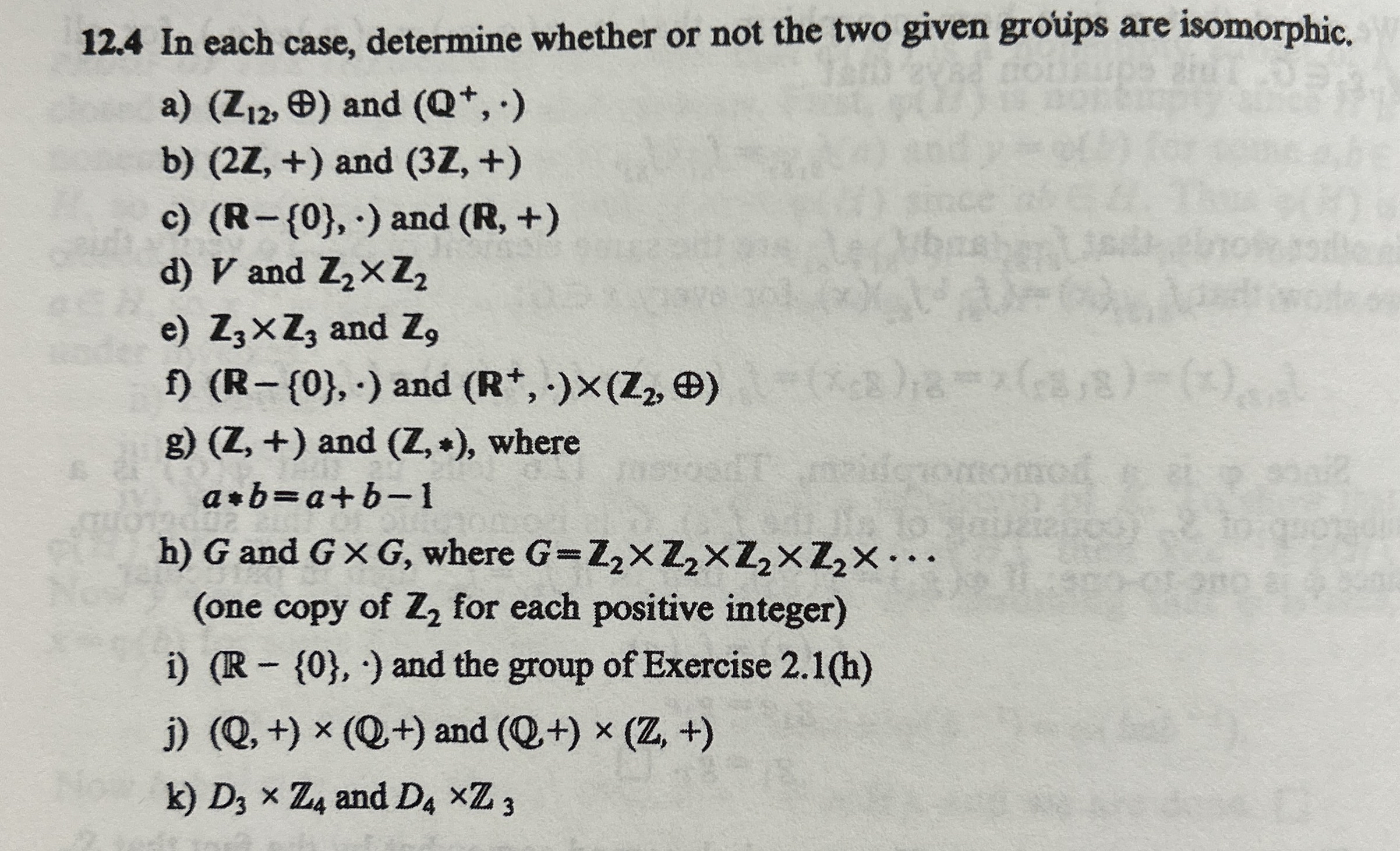 Solved 12.4 ﻿In each case, determine whether or not the two | Chegg.com