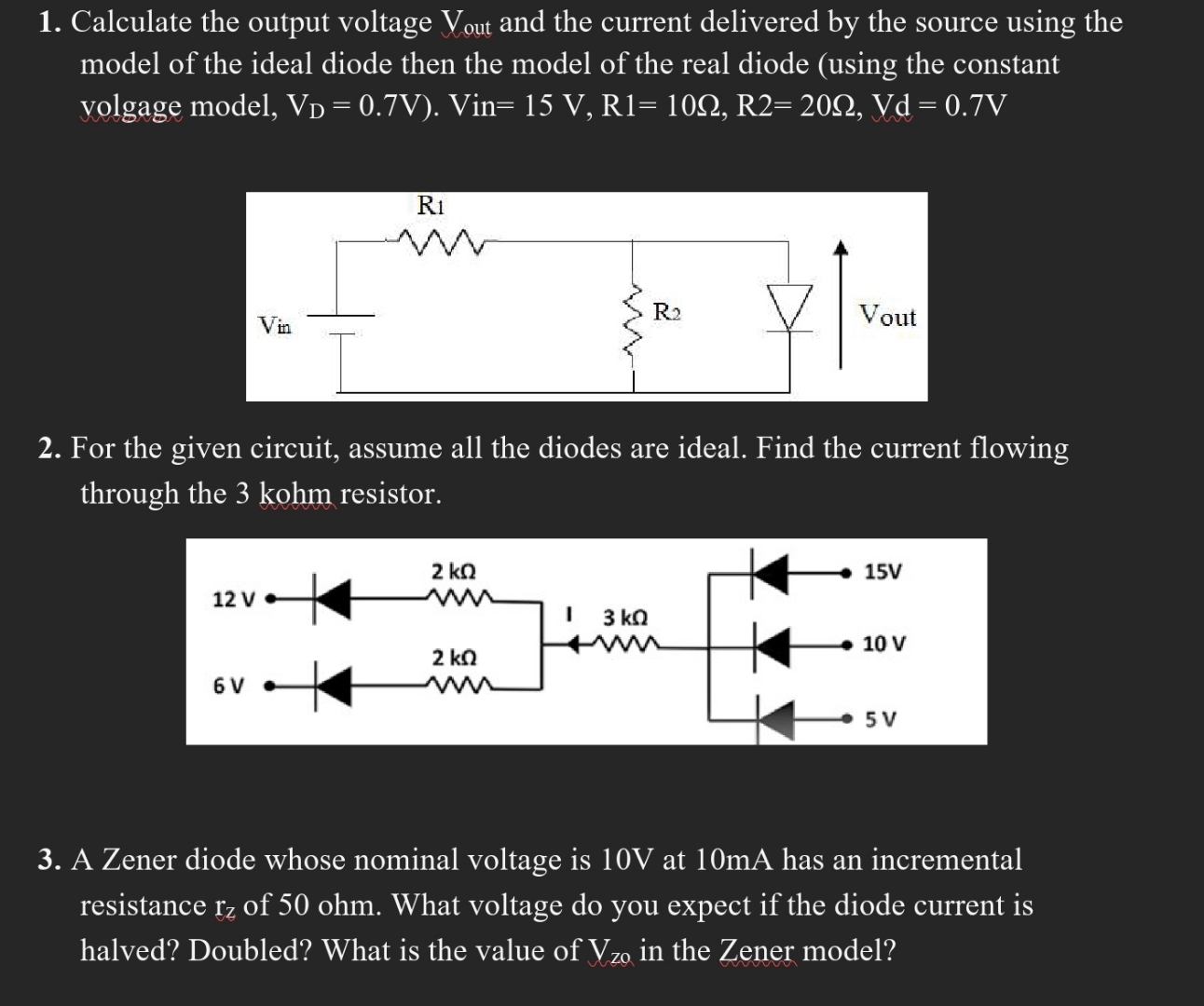 Solved Calculate the output voltage Vout ﻿and the current | Chegg.com