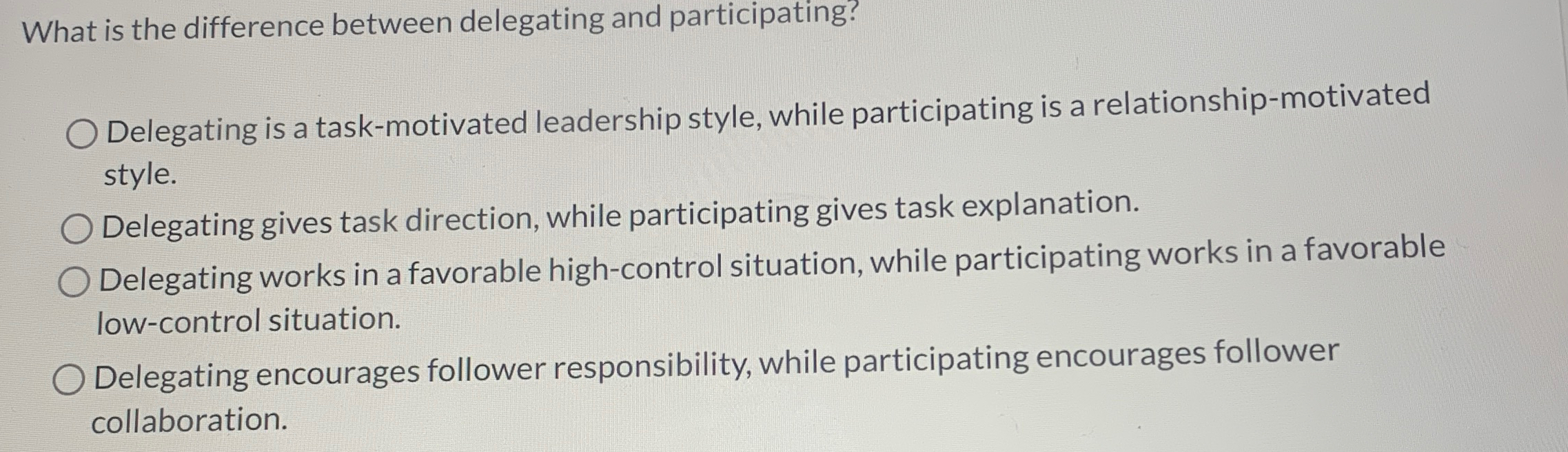 Solved What is the difference between delegating and | Chegg.com