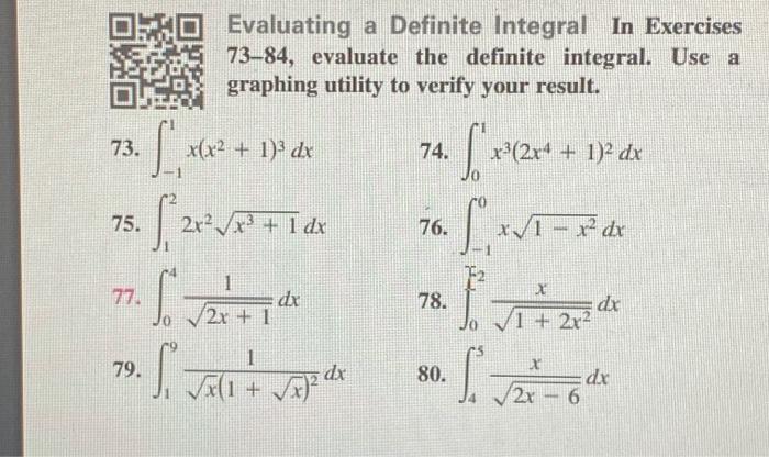 Solved Evaluating a Definite Integral In Exercises 73-84, | Chegg.com