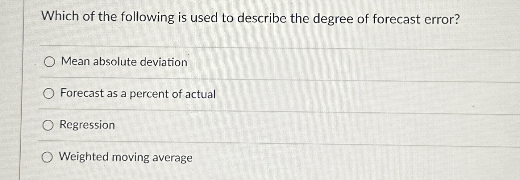 Solved Which Of The Following Is Used To Describe The Degree