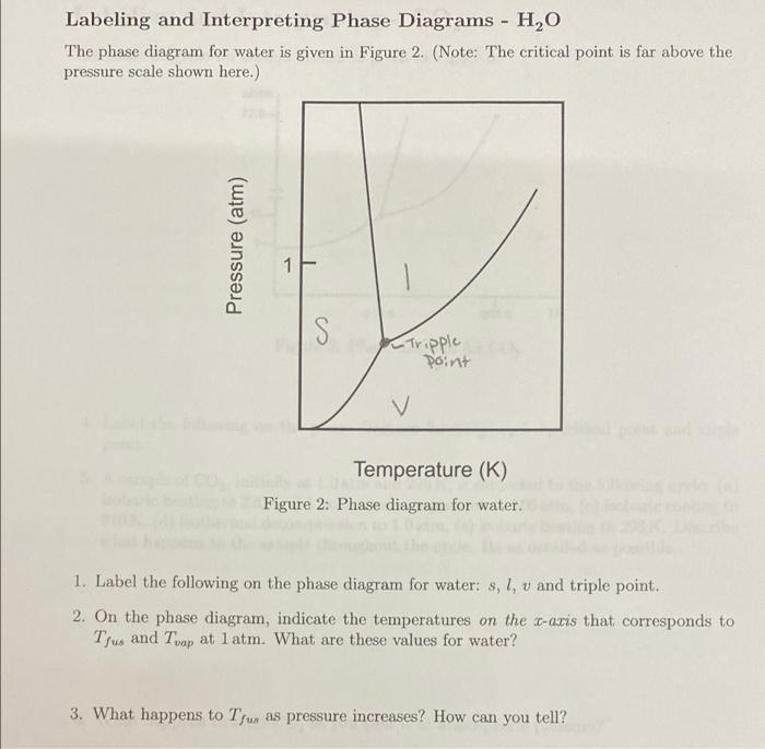 Solved - Labeling and Interpreting Phase Diagrams - H2O The | Chegg.com
