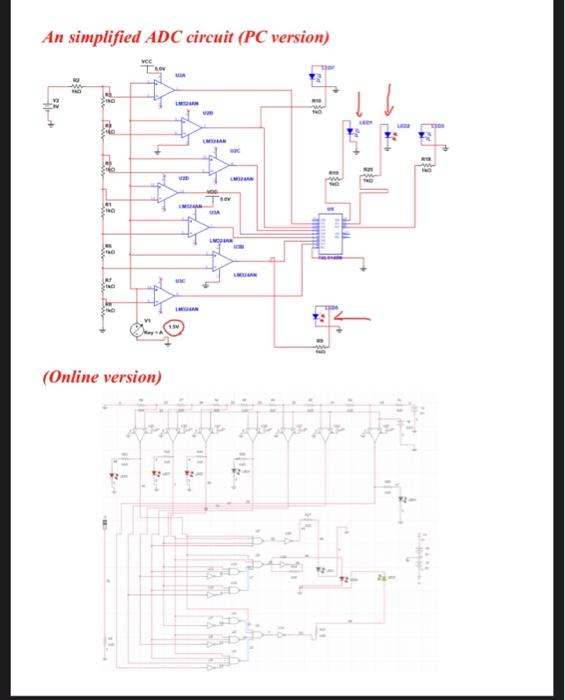 Solved B. Procedure - PC version. Build a 3 bits flash ADC | Chegg.com