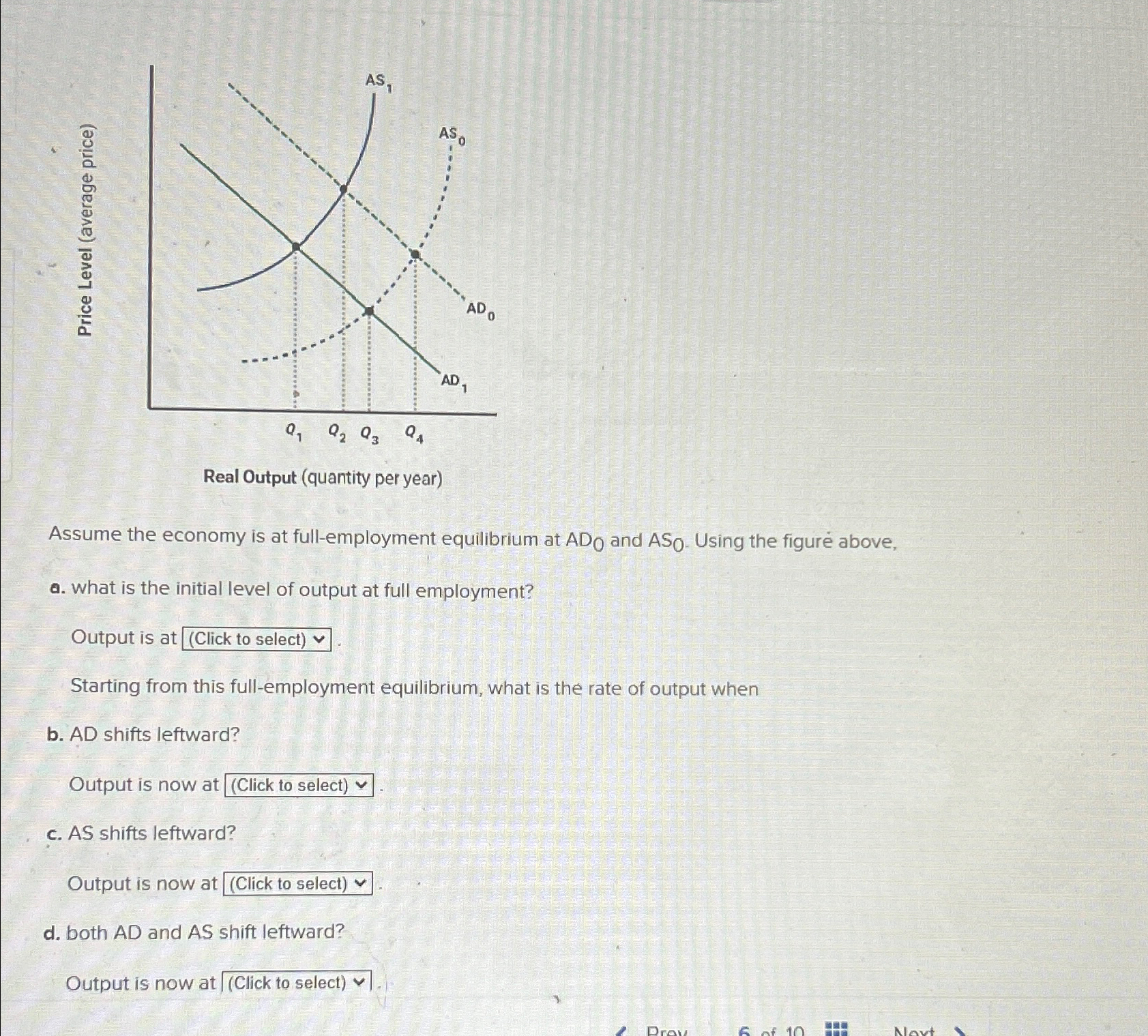 Solved Real Output (quantity per year)Assume the economy is | Chegg.com