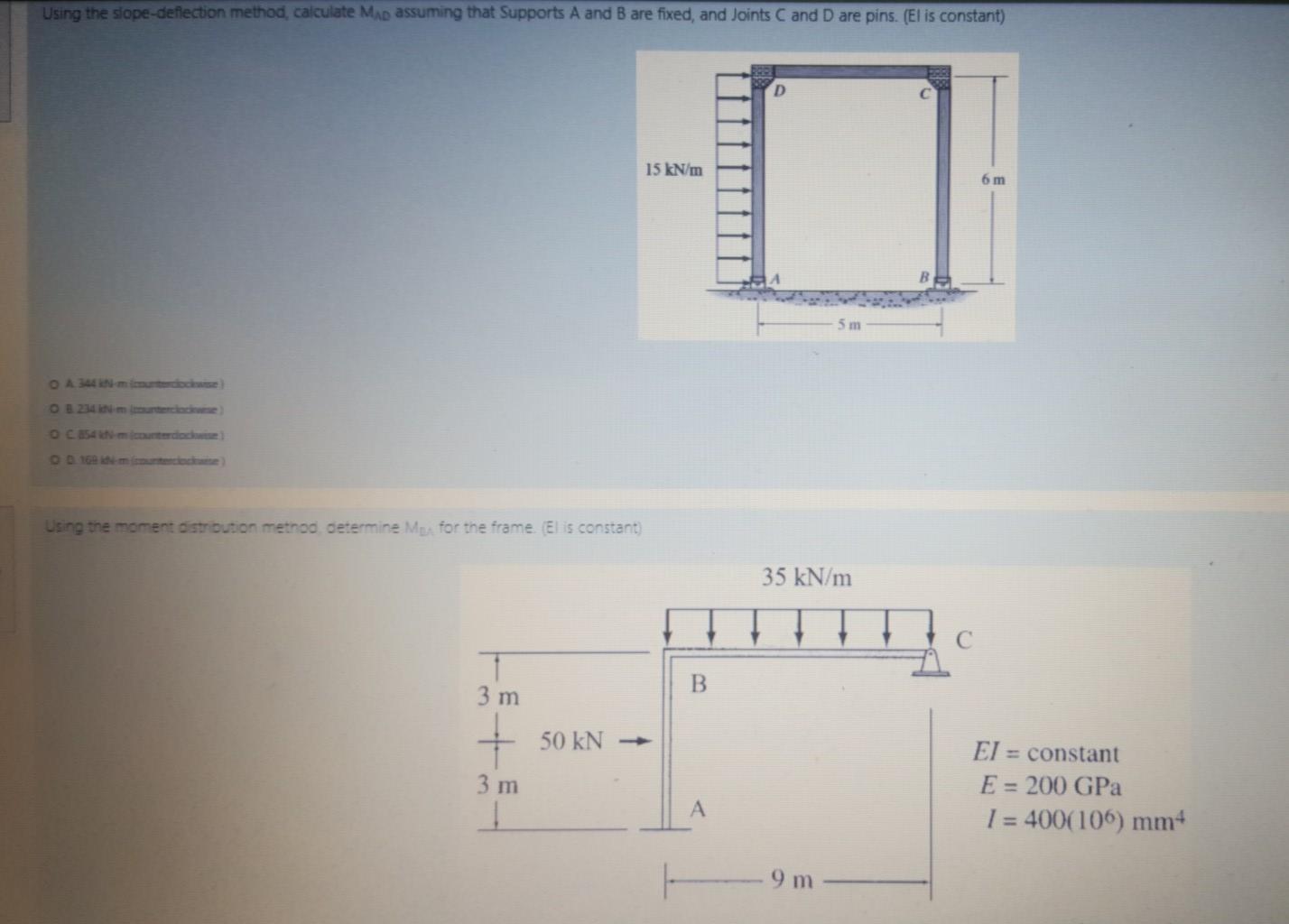 Solved structural analysis q1 ):- using the | Chegg.com