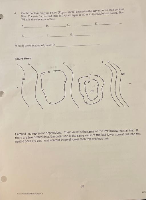 Solved 4 On The Contour Diagram Below Figure Three