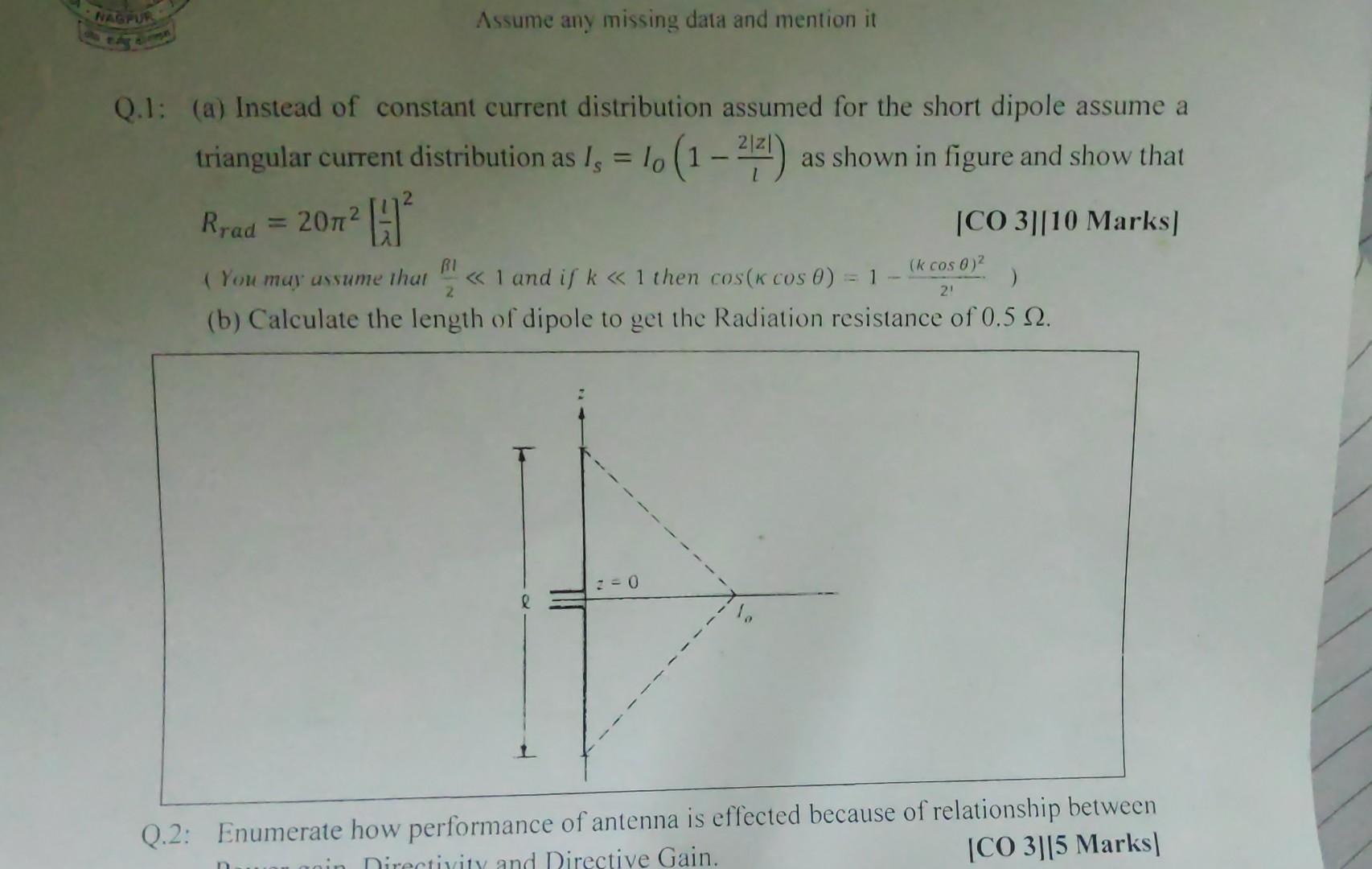 Solved 1: (a) Instead of constant current distribution | Chegg.com