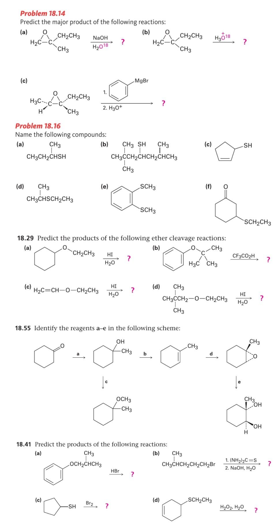Solved Problem 18.14 Predict the major product of the | Chegg.com