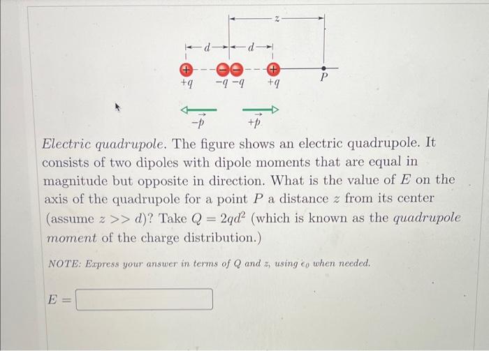Solved Electric quadrupole. The figure shows an electric | Chegg.com