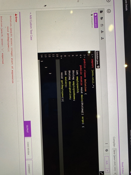 Solved SUBMIT L SO er Employee Details Define a class named | Chegg.com