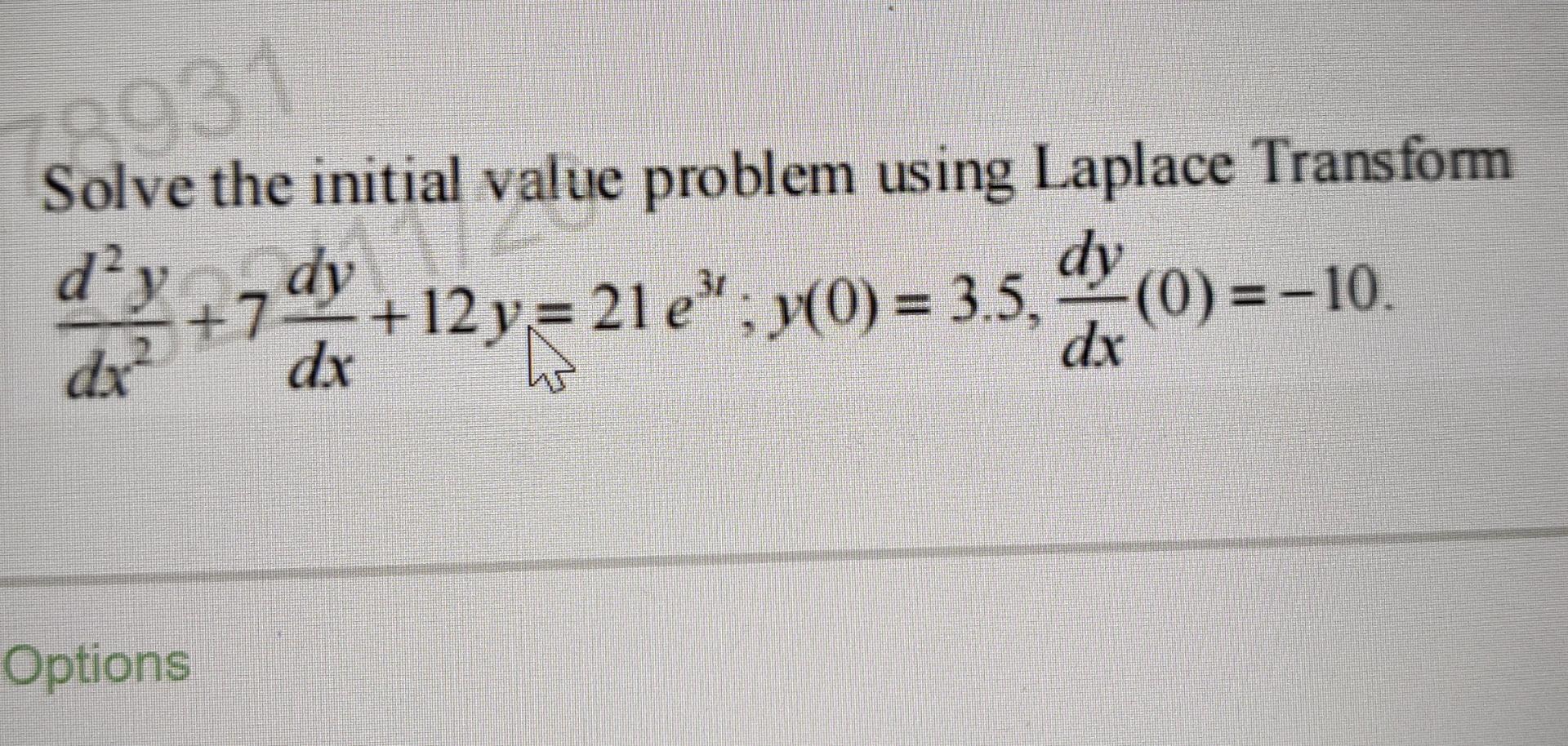 Solved Solve the initial value problem using Laplace | Chegg.com