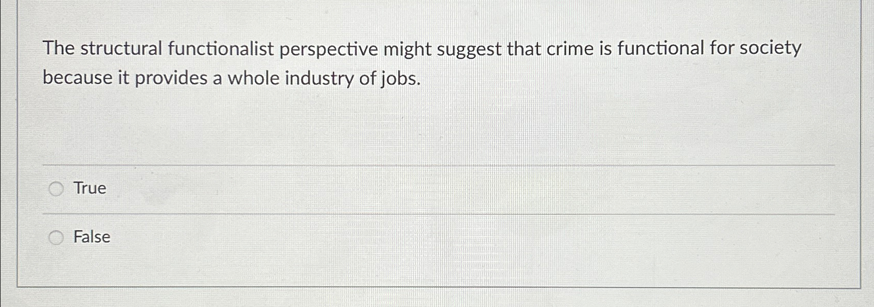 Solved The Structural Functionalist Perspective Might