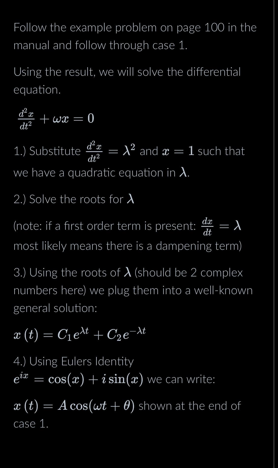 Follow the example problem on page 100 ﻿in the manual | Chegg.com
