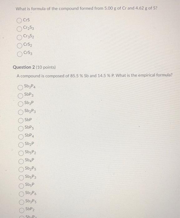 Solved What is formula of the compound formed from 5.00 g of | Chegg.com