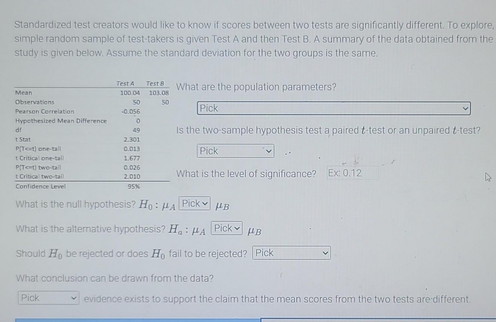 Solved Standardized test creators would like to know if | Chegg.com