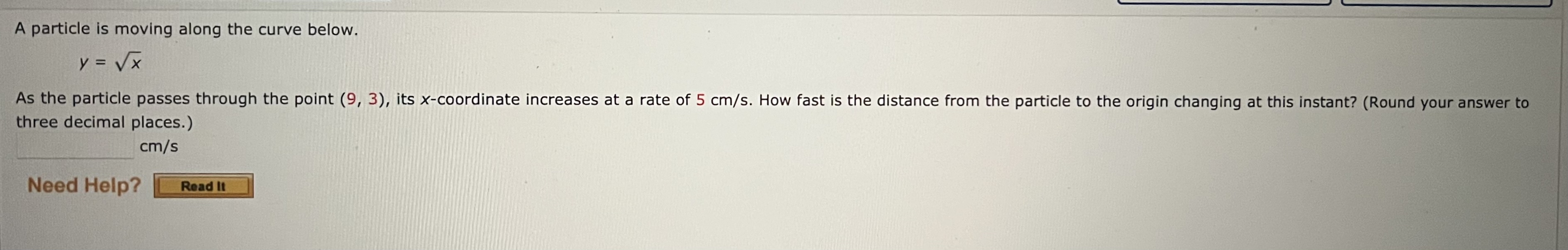 Solved A particle is moving along the curve below.y=x2three | Chegg.com