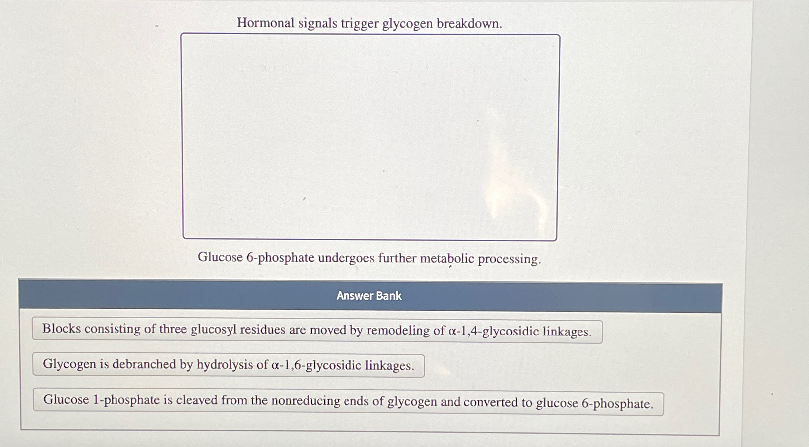 Solved Hormonal signals trigger glycogen breakdown.Glucose | Chegg.com