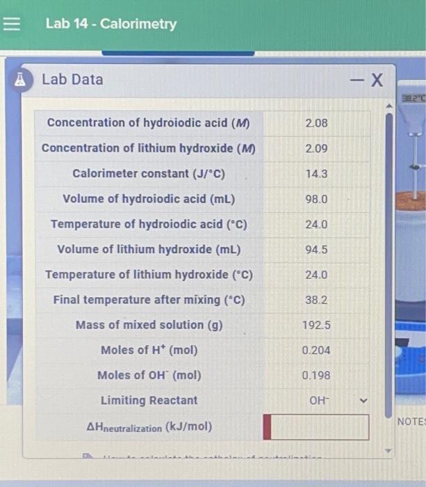 Solved Lab 14 - Calorimetry (I) Lab Data\r\nPHASE 3: | Chegg.com