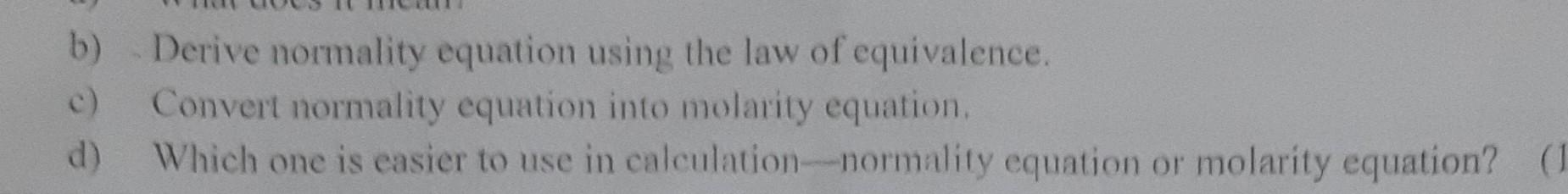 b) Derive normality equation using the law of | Chegg.com