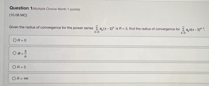 Solved Question 1(Multiple Choice Worth 1 points) (10.08 MC) | Chegg.com