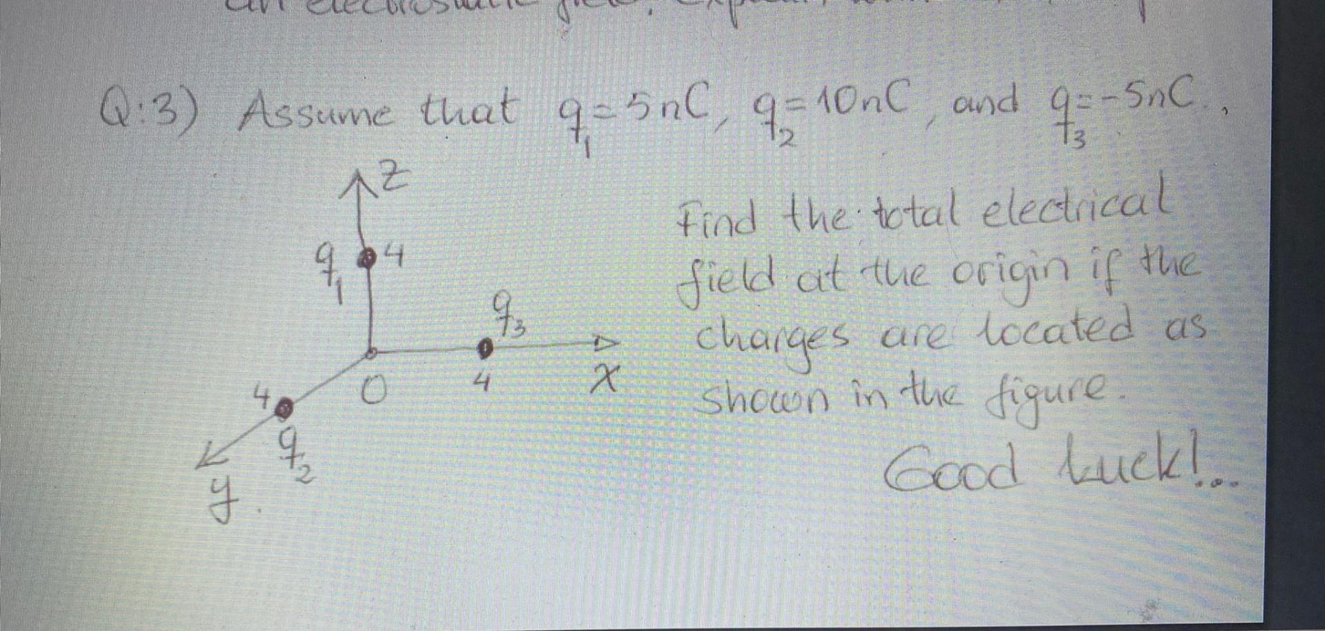 Solved Q:3) Assume that q1=5nC,q2=10nC, and q=−5nC. Find the | Chegg.com