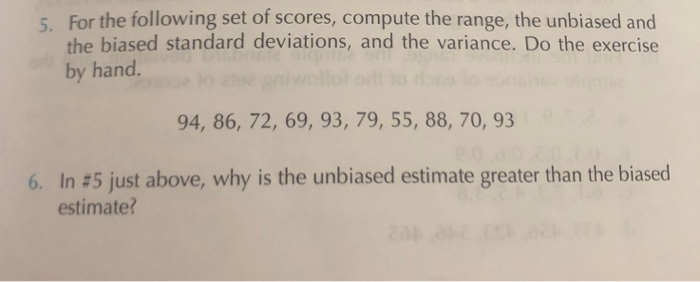 Solved For the following set of scores, compute the range, | Chegg.com
