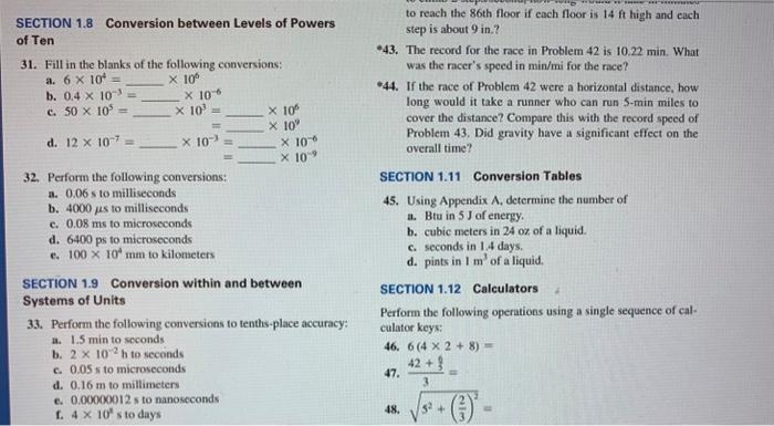 Solved SECTION 1.8 Conversion between Levels of Powers of | Chegg.com