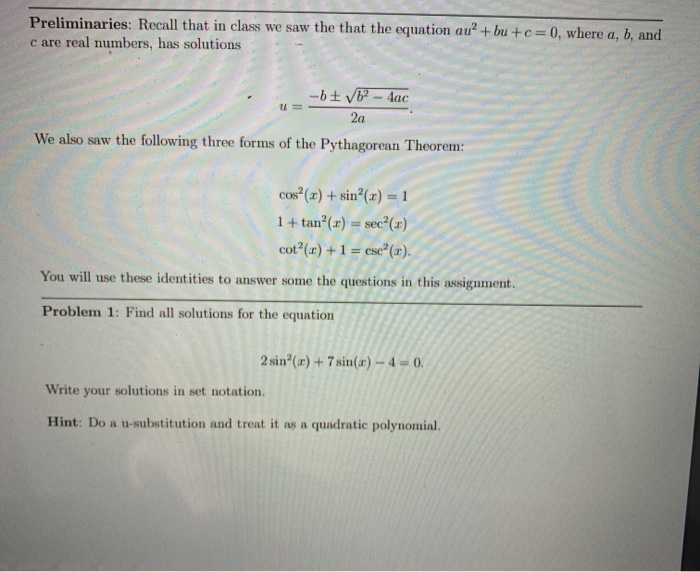Solved Preliminaries: Recall that in class we saw the that | Chegg.com