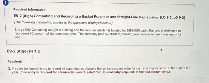 Solved Required information E9-2 (Algo) Computing and | Chegg.com