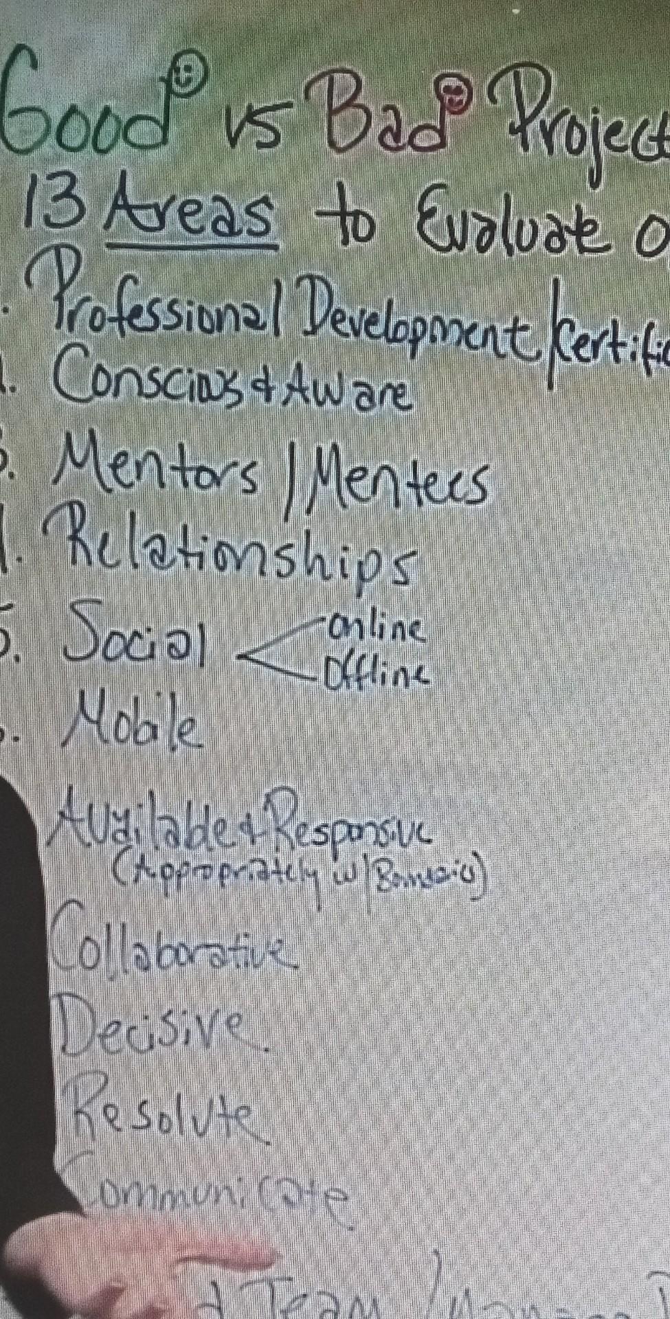 Solved Good vs Bad Project 13 Areas to Evaluate o | Chegg.com