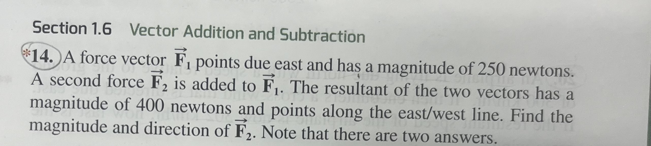 Solved Section 1.6 ﻿Vector Addition and Subtraction*14. ﻿A | Chegg.com