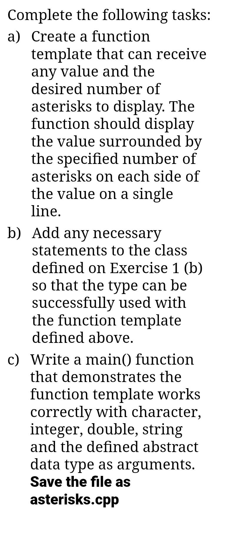 Solved template that can receive any value and the desired | Chegg.com