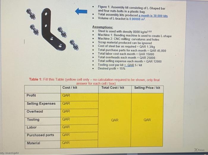 Solved Figure 1: Assembly kit consisting of L-Shaped bar and | Chegg.com